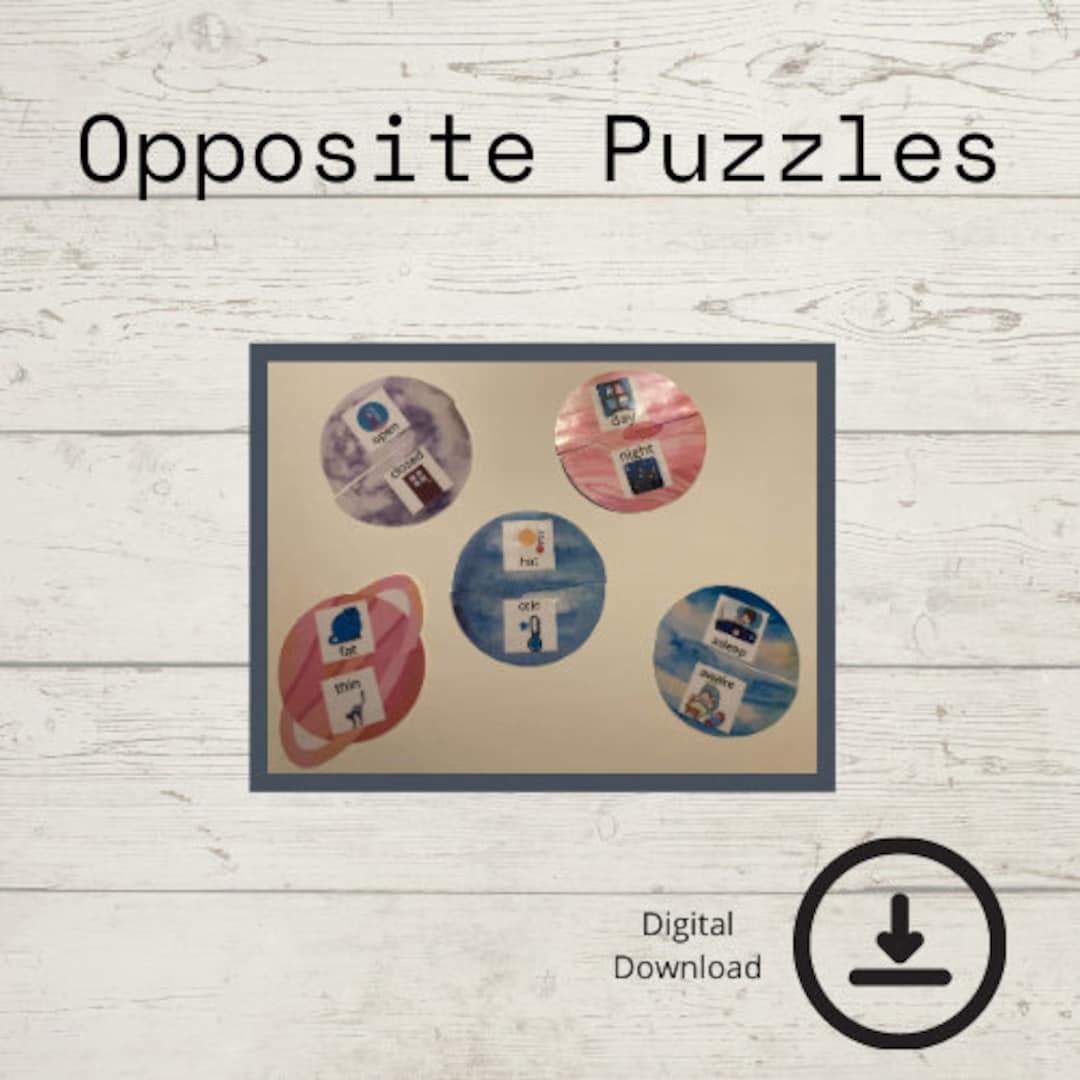 Homeschool Printables | Opposite Puzzles | Space Thematic Unit ...