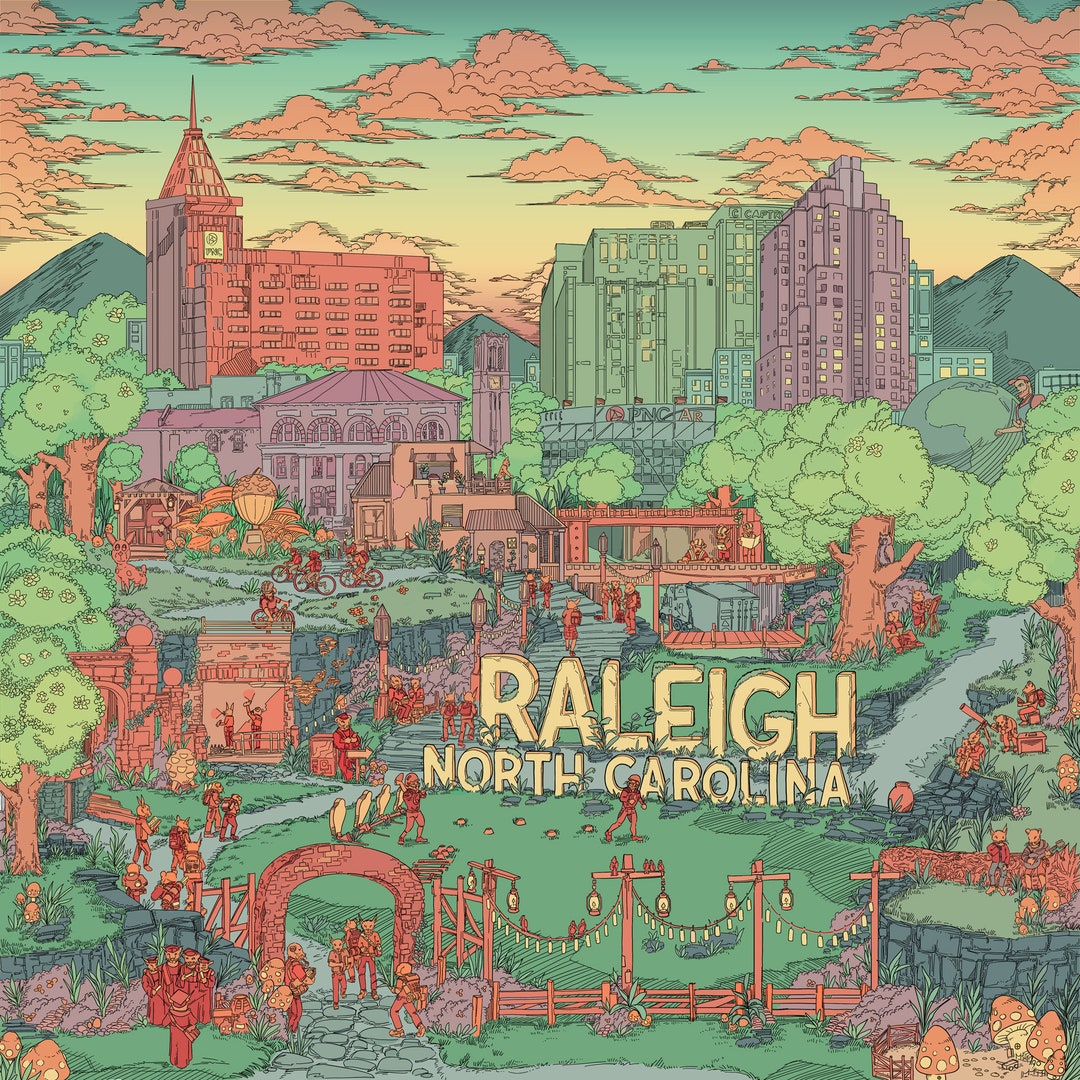 Raleigh Print by Taylor C Adams - Etsy