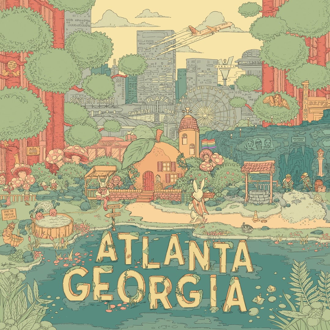 Atlanta, Georgia Print by Taylor C Adams - Etsy