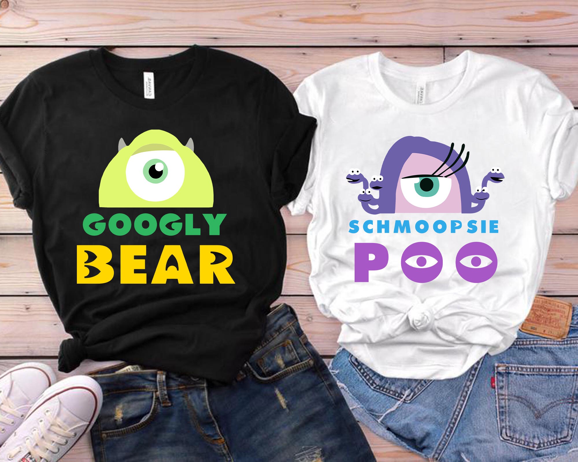 Monsters Inc Shirts Googly Bear and Schmoopsie Poo Couple | Etsy