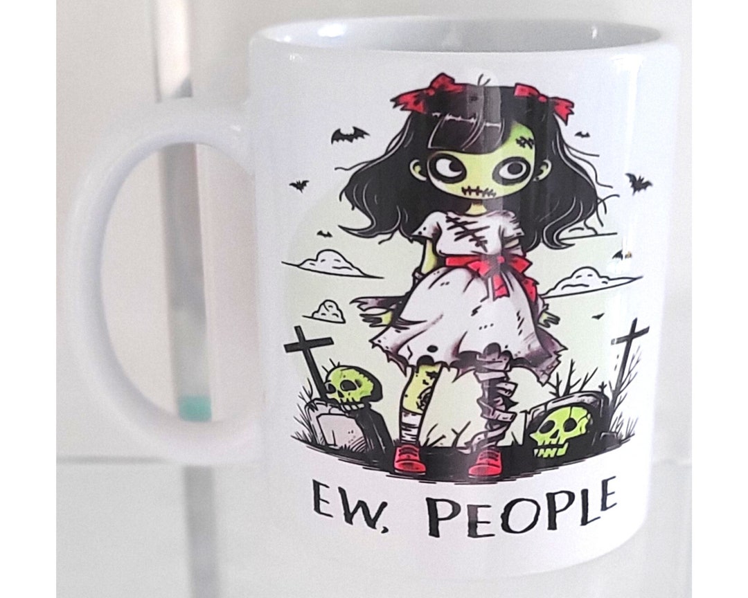 Gothic Coffee Mug Zombie Girl Design for Emo Goth Girls Ew People, 11oz ...