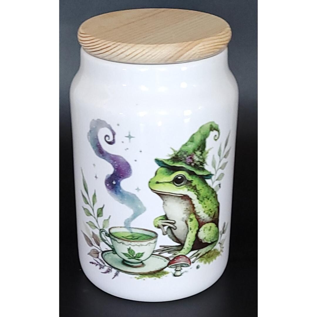 Whimsical Witchy Frog Storage Jar, Gothic Kitchen Decor, Witchy Gifts ...
