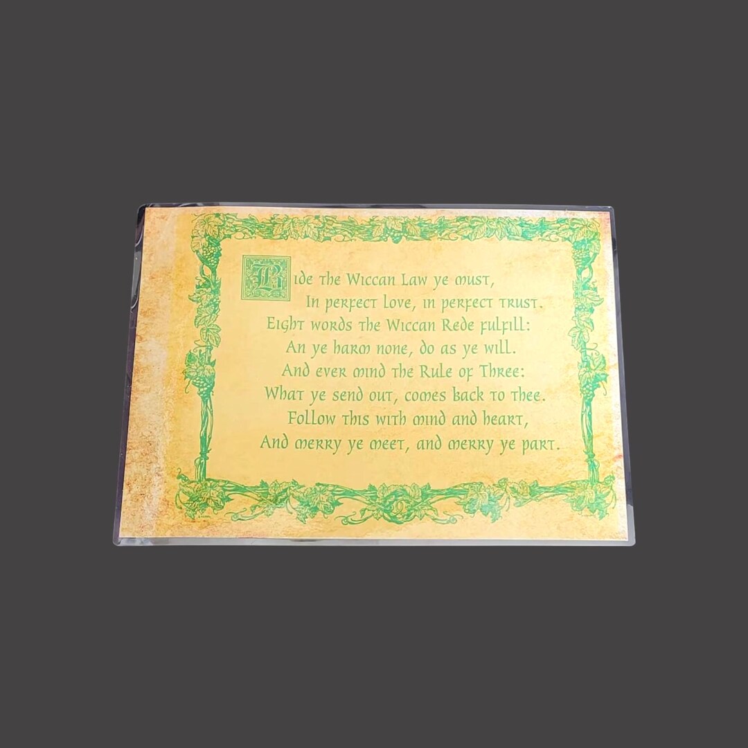 Wiccan Rede Poster, A4 Laminated Witchcraft Print - Etsy