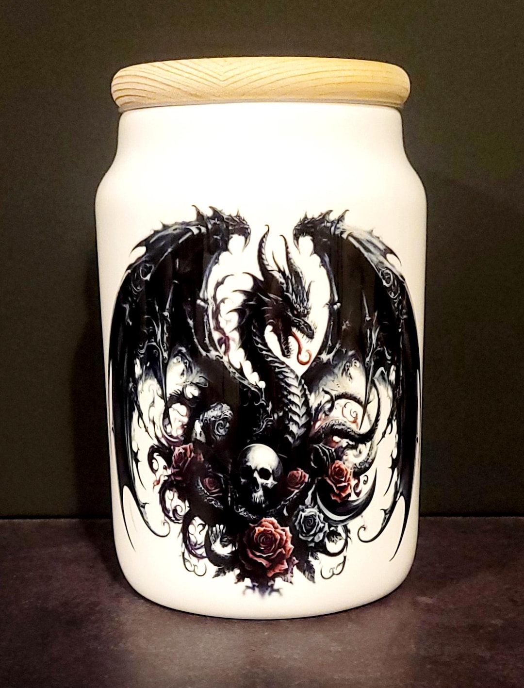 Dragon Apothecary Ceramic Storage Jar – Gothic Kitchen Canister - Etsy