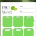 Green Weekly Planner Template - Etsy