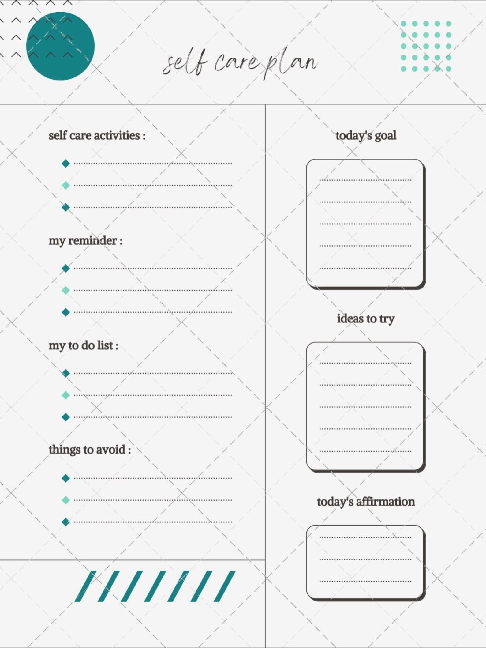 Self Care Planner Template - Etsy
