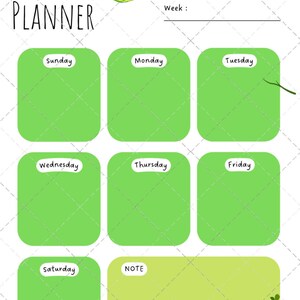 Green Weekly Planner Template - Etsy