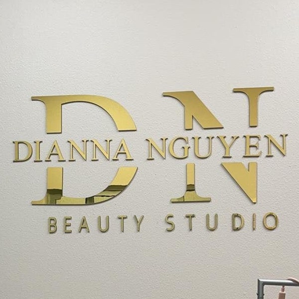 Gold Custom Wall Logo - Etsy