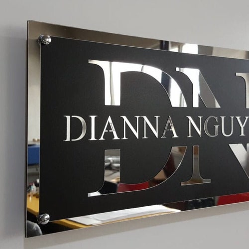 Custom Laser Cut Mirror Acrylic Logo Sign on Acrylic With - Etsy