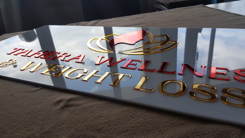Custom Laser Cut Mirror Acrylic Logo Sign on Acrylic With - Etsy