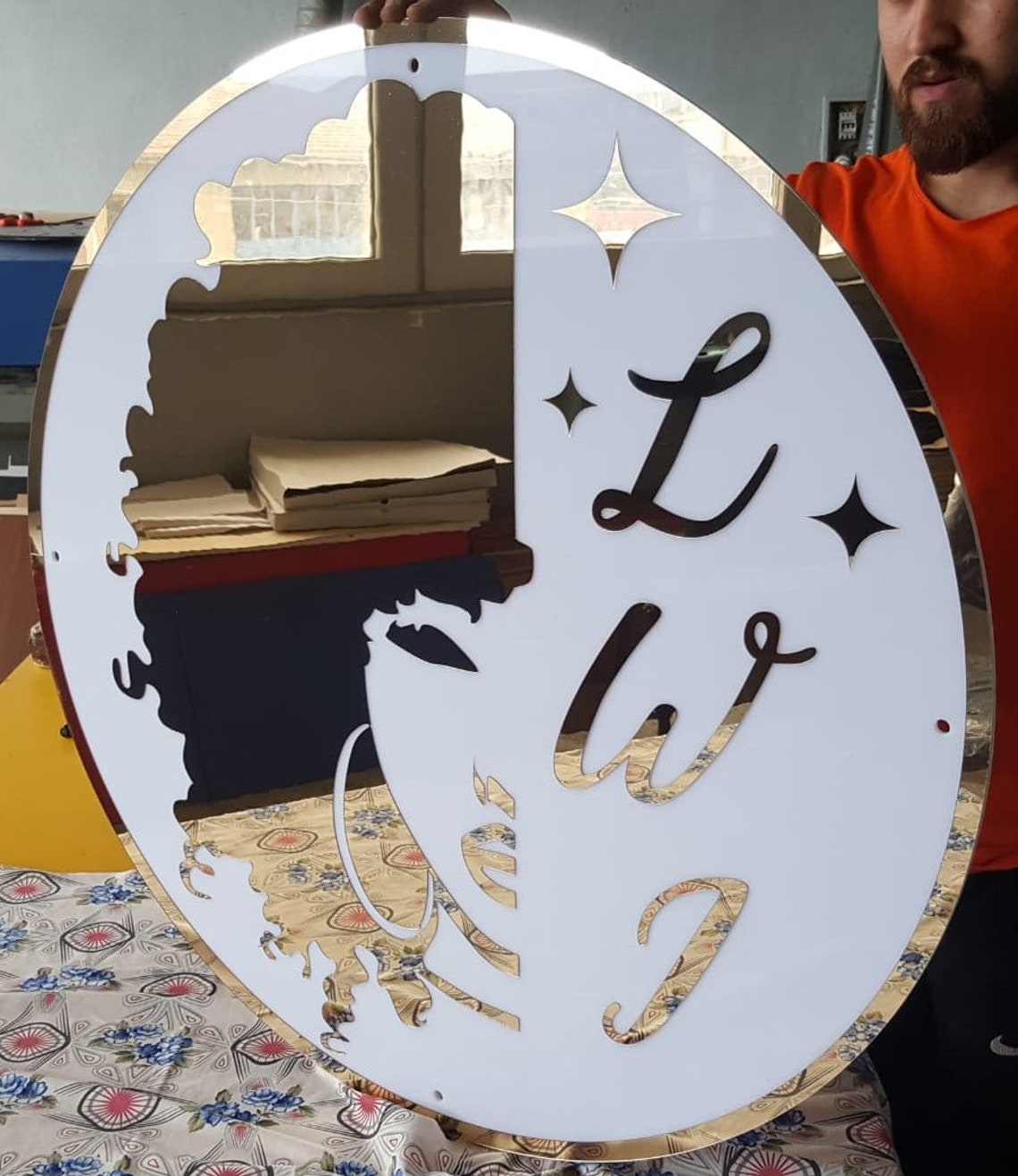 Mirror Logo Sign Acrylic Custom Logo Decoration Office Door - Etsy