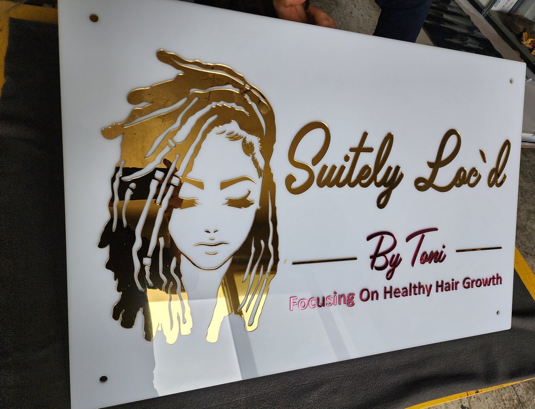 Custom Laser Cut Mirror Acrylic Logo Sign on Acrylic With Stand Offs - Etsy