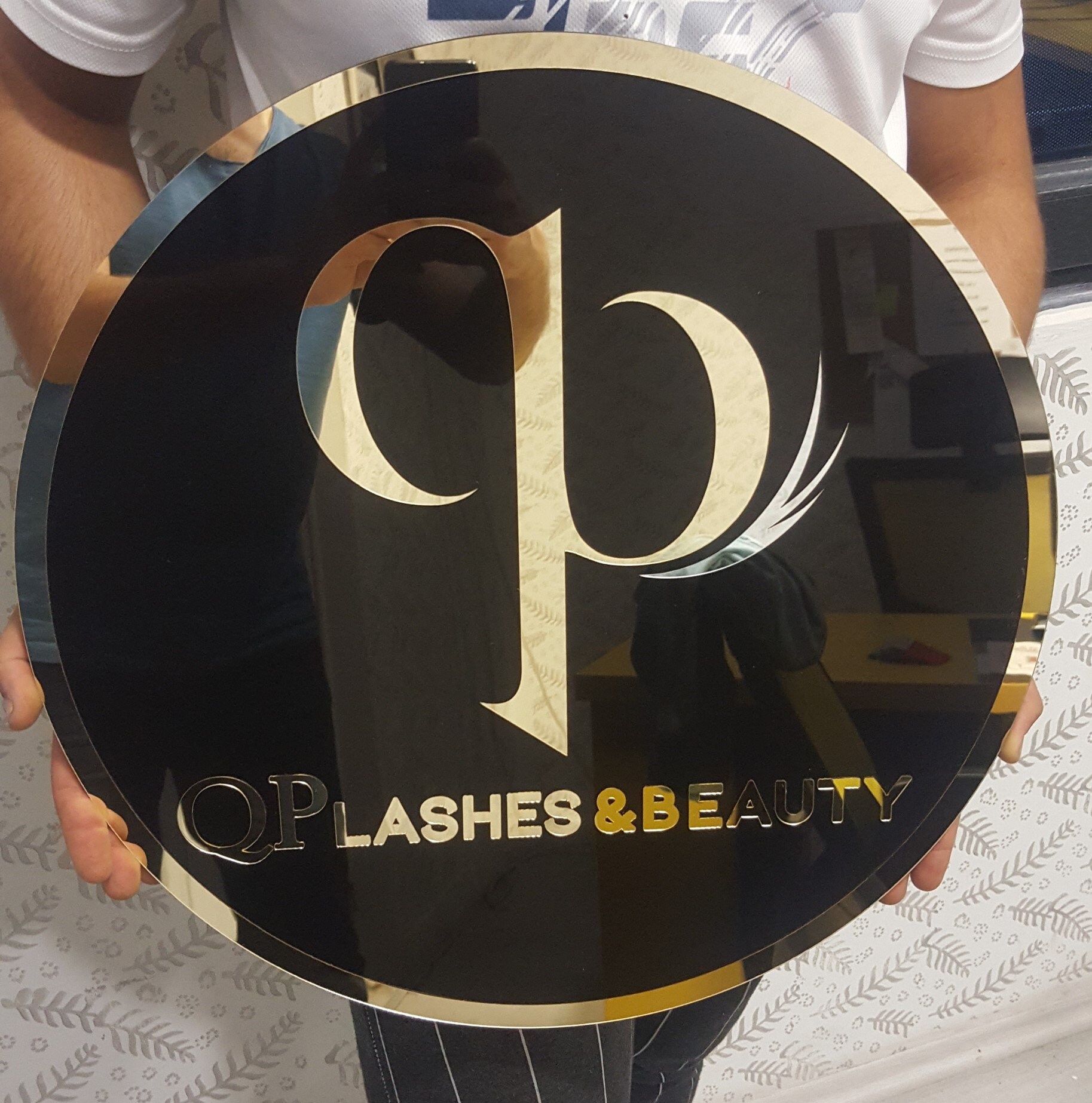 Custom Laser Cut Mirror Acrylic Logo Sign on Acrylic With Stand Offs ...