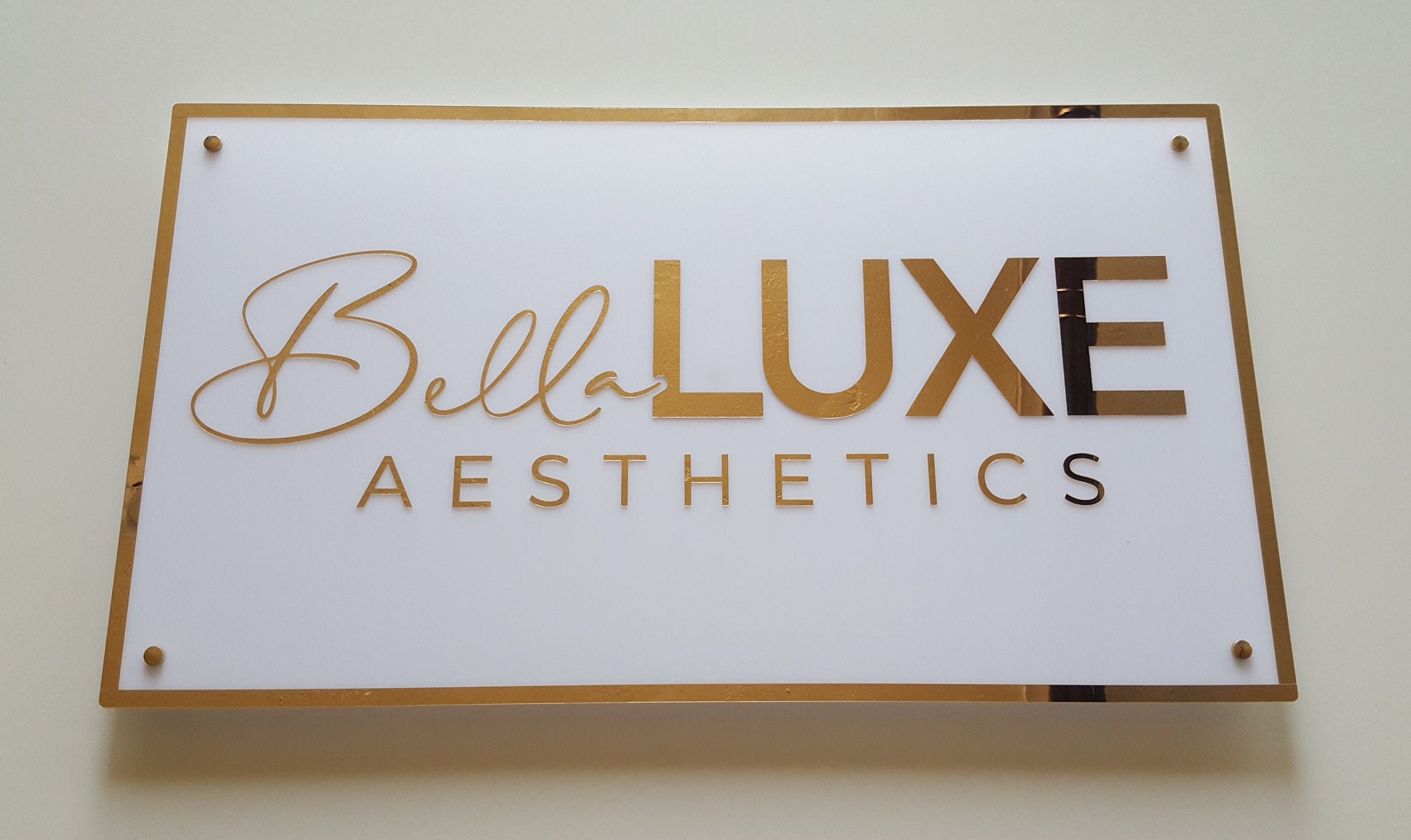 Custom Laser Cut Mirror Acrylic Logo Sign on Acrylic With | Etsy