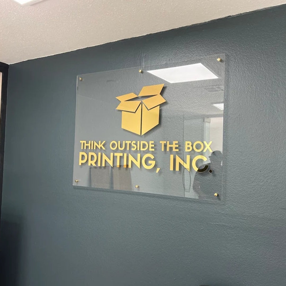 Business Logo Sign, 3D Door Wall Sign, Custom Logo Acrylic Business ...