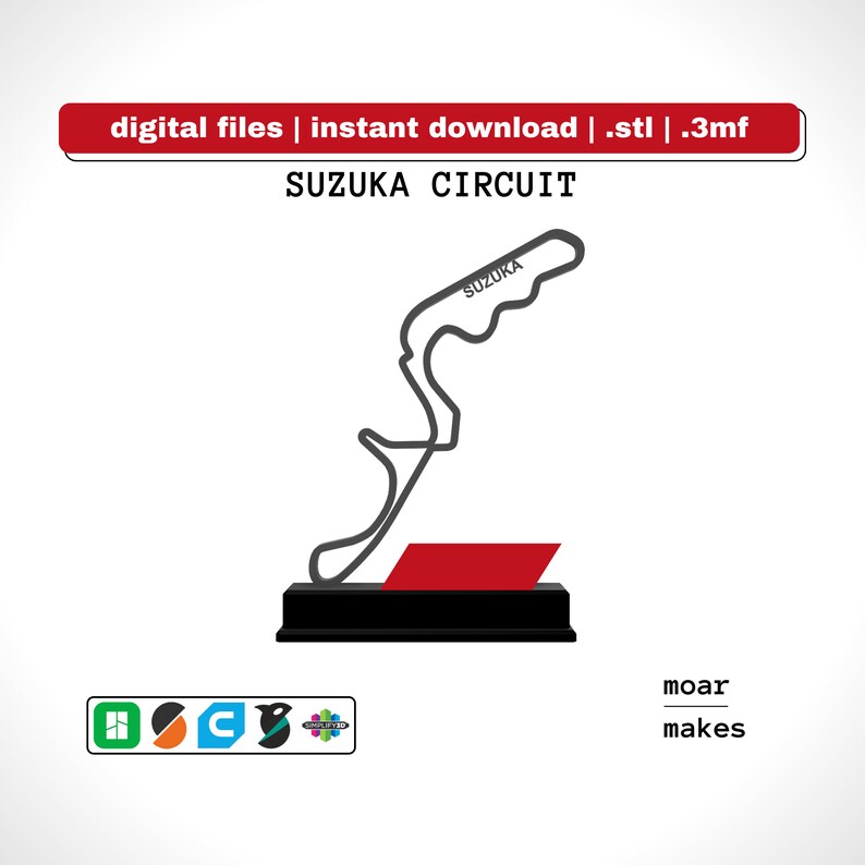 Suzuka Circuit Model 2024 Formula 1 Trophy 3D Model STL Files Track ...
