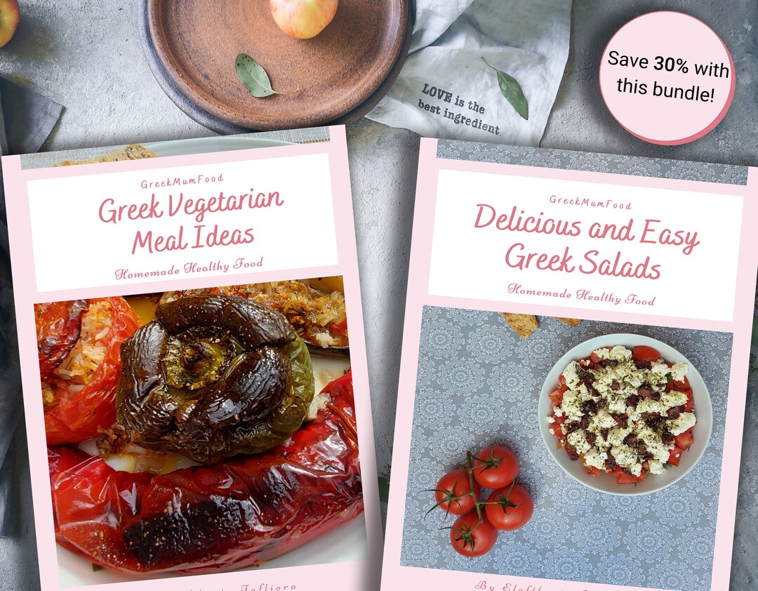 Digital Cookbook Bundle: Greek Salad and Vegetarian Recipes, Instant ...