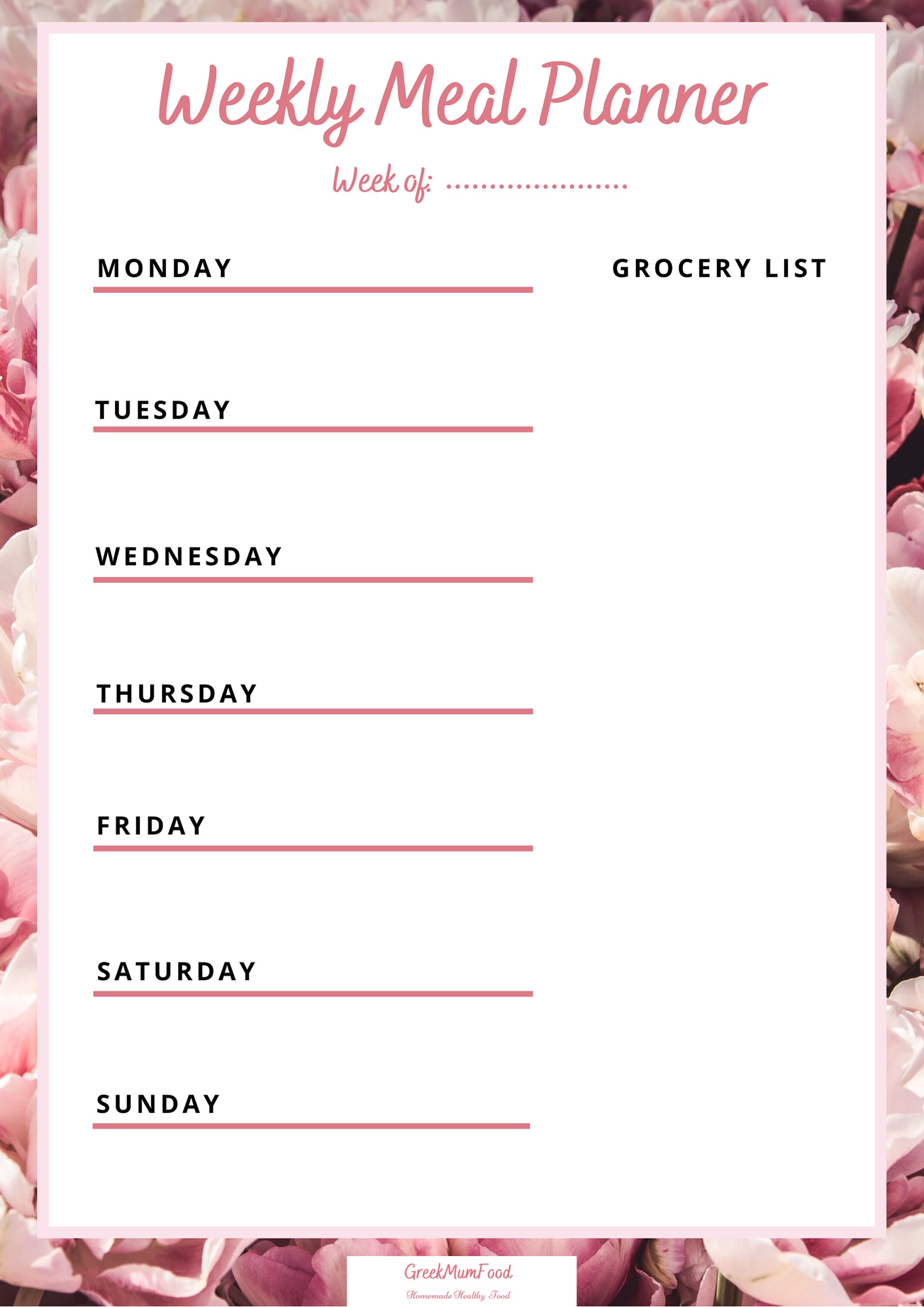Digital Weekly Meal Planner- Editable Instant Download PDF List ...
