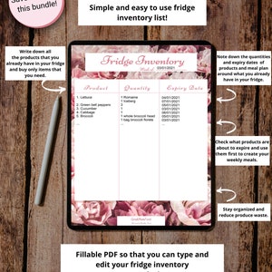 Digital Weekly Meal Planning Bundle- Editable Instant Download PDF ...