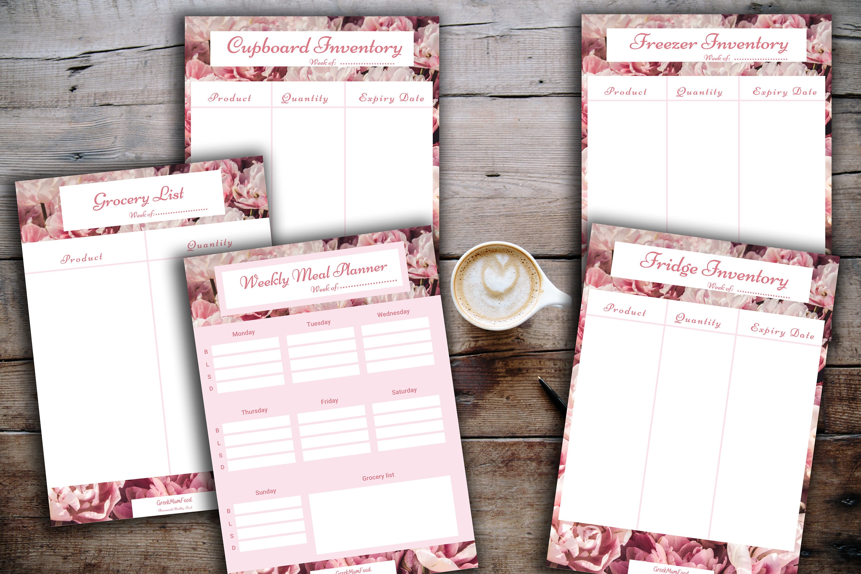 Digital Weekly Meal Planning Bundle Editable Instant Download PDF ...