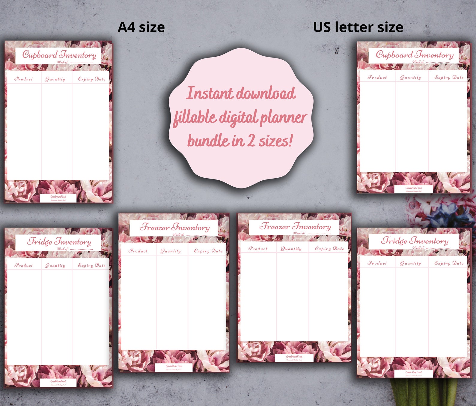 Digital Weekly Meal Planning Bundle Editable Instant Download PDF ...