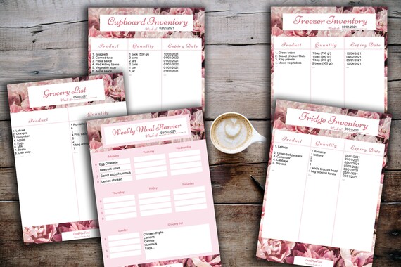 Digital Weekly Meal Planning Bundle Editable Instant Download | Etsy