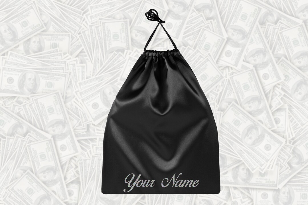 Custom Name Satin Drawstring Money Bag - Etsy