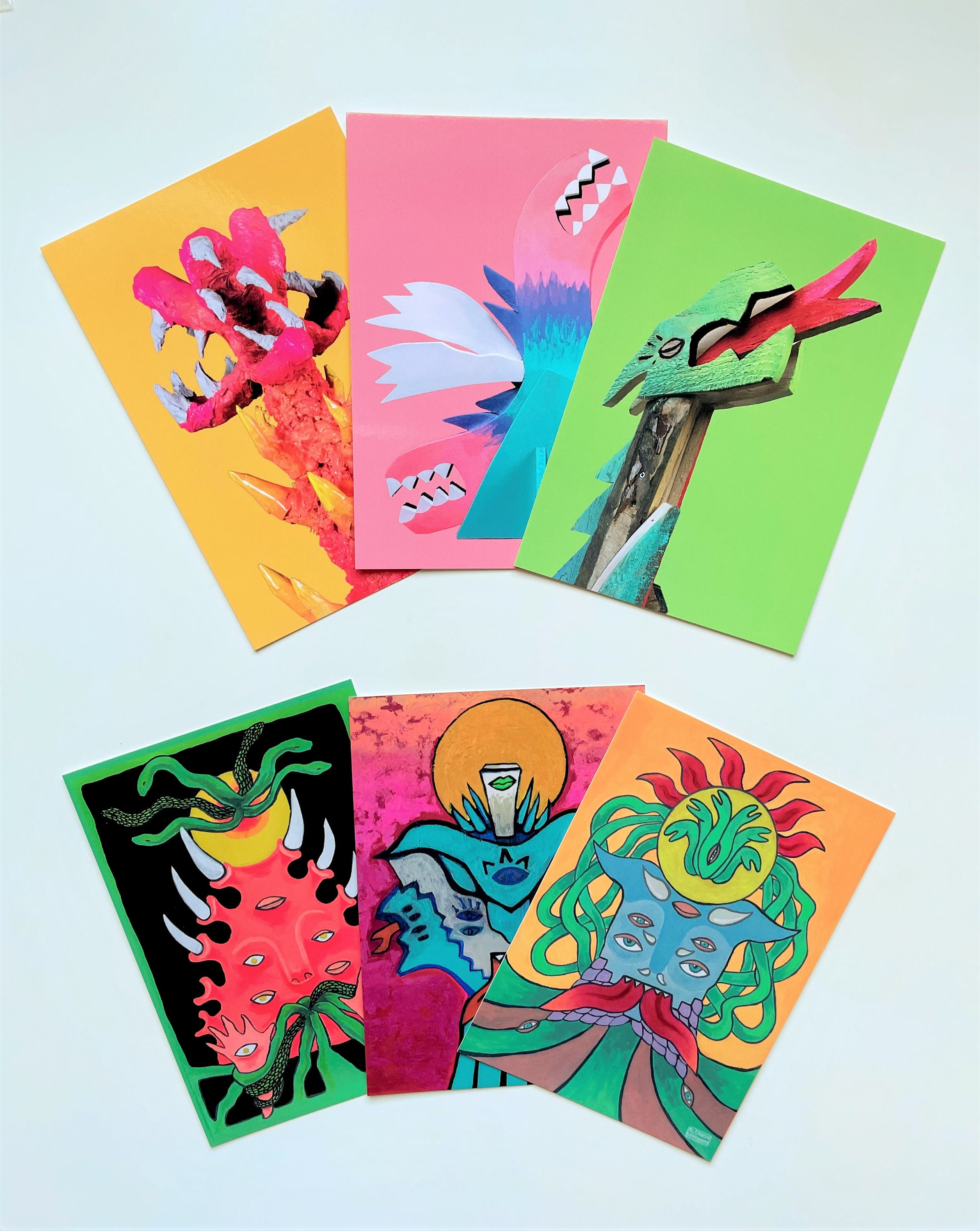 Postcard Pack 3 Original Design Postcards3 White Envelopes - Etsy UK