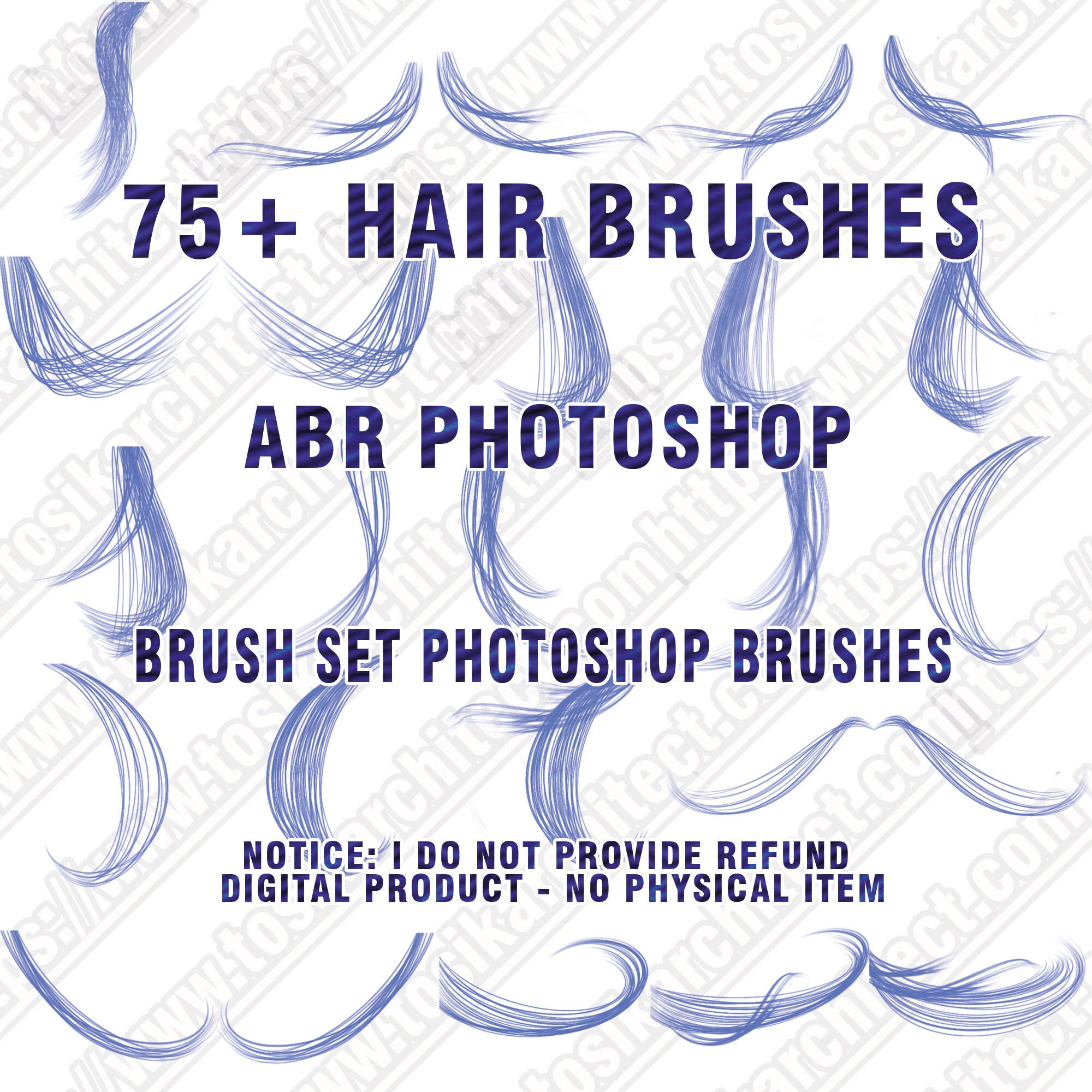75+ Hair Brushes, ABR Photoshop, Digital Hair, Abr Brushes, Painted ...
