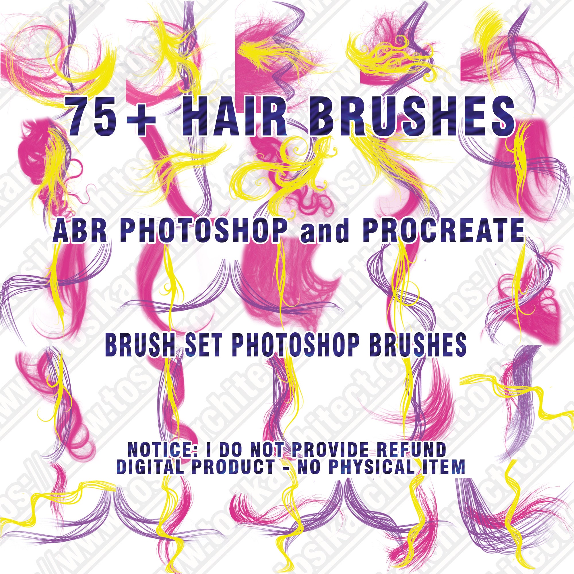 75+ Hair Photoshop Brushes: Digital ABR Brush Set (digital Download) - Etsy