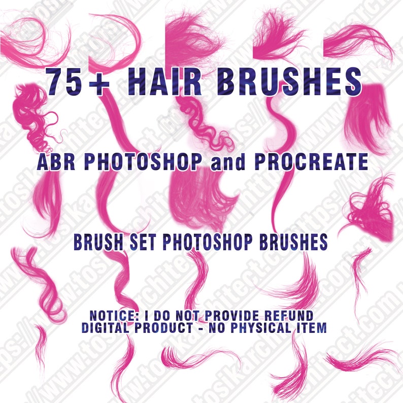 75+ Hair Photoshop Brushes: Digital ABR Brush Set (digital Download) - Etsy