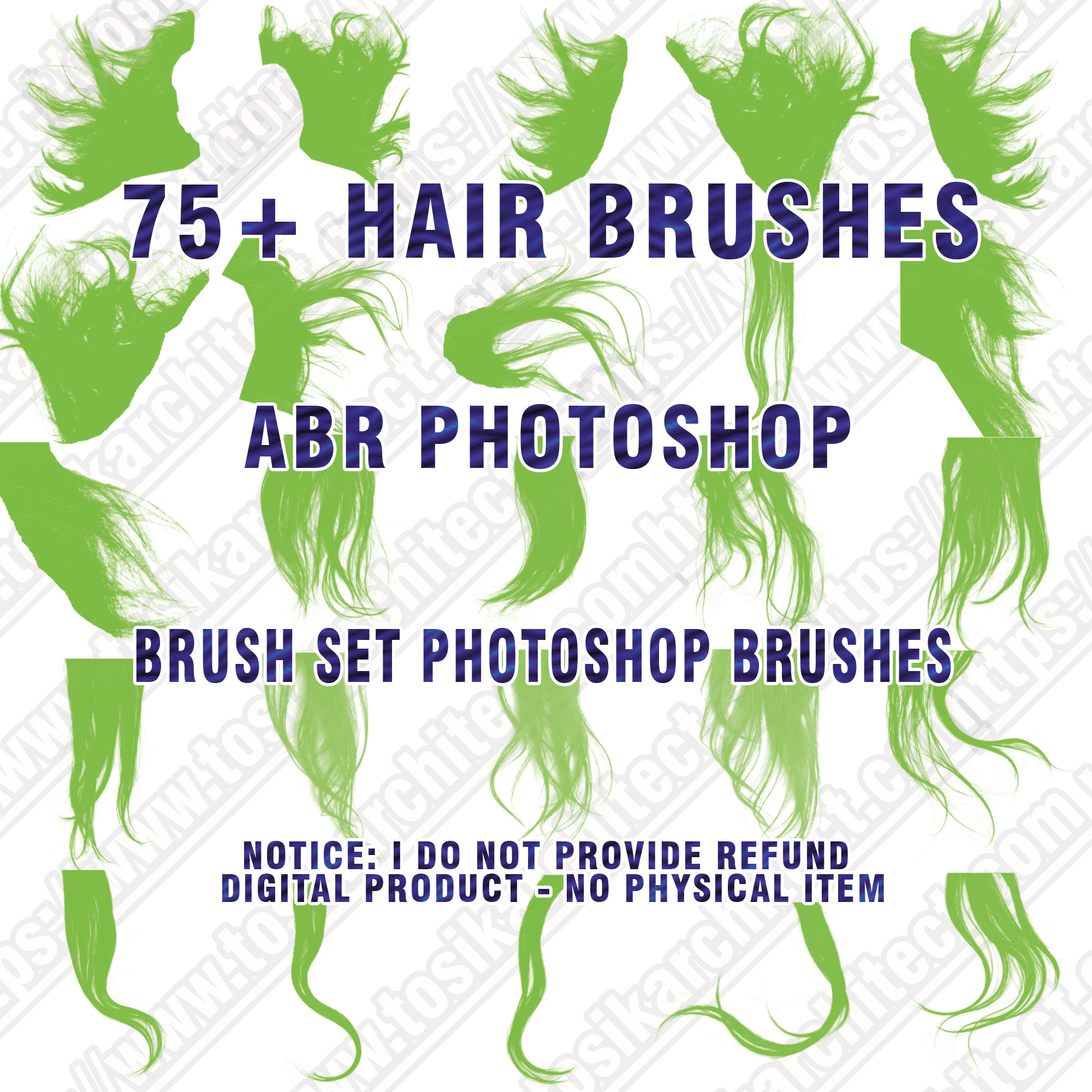 75+ Hair Brushes, ABR Photoshop, Digital Hair, Abr Brushes, Painted ...