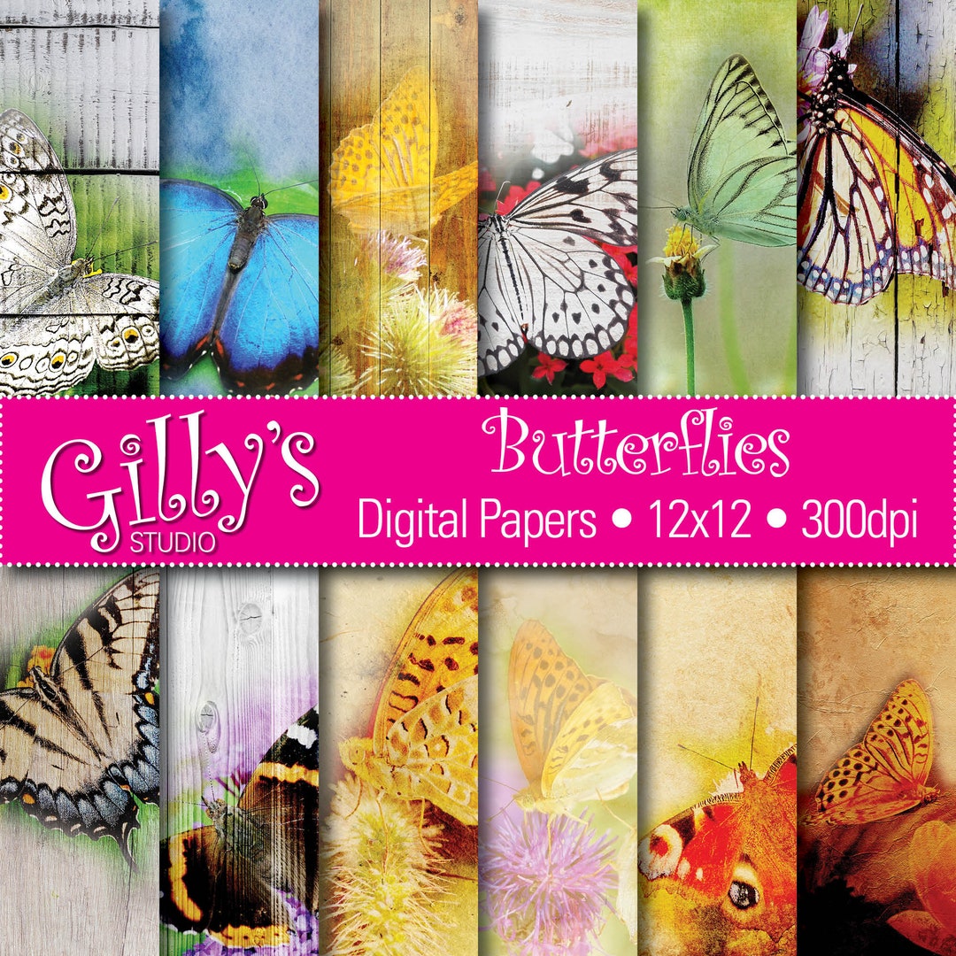 Butterfly Digital Paper: Butterflies, Printables, Butterflies ...