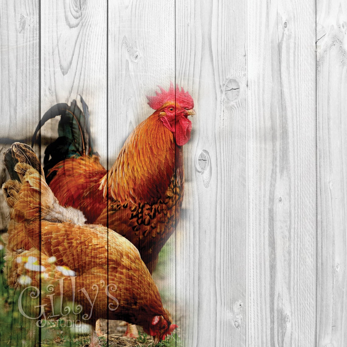 Chicken Digital Paper: Chickens Printables Chicken | Etsy