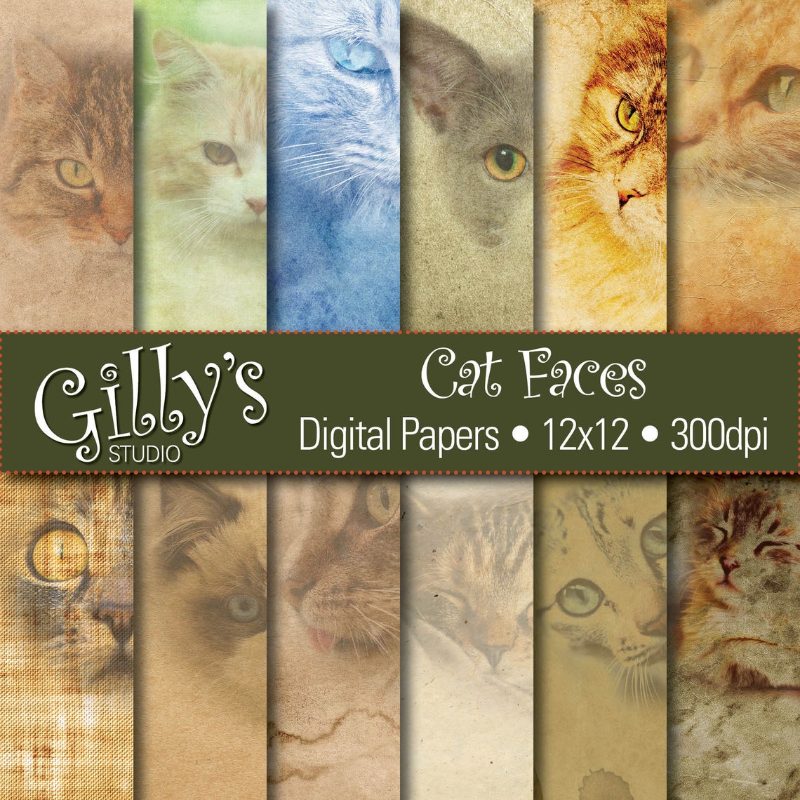 Cats Digital Paper: Cats Printables Cats Background | Etsy