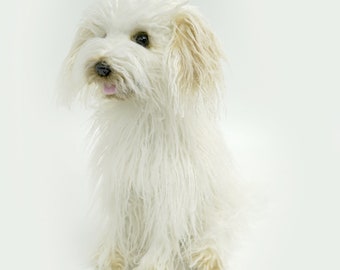 Stuffed White Dog - Etsy
