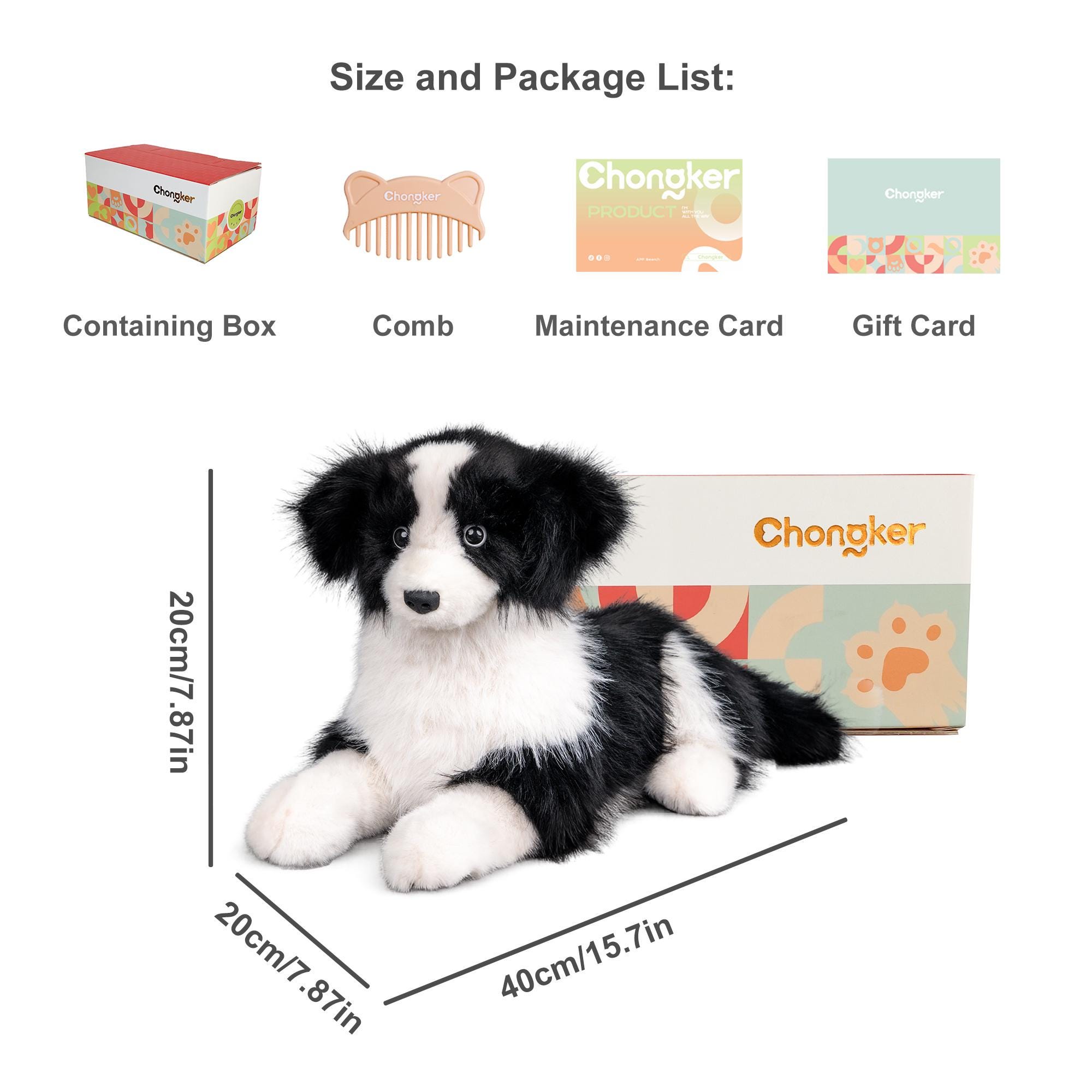 Interactive Border Collie Senior Companion Dog – Weighted Plush With ...
