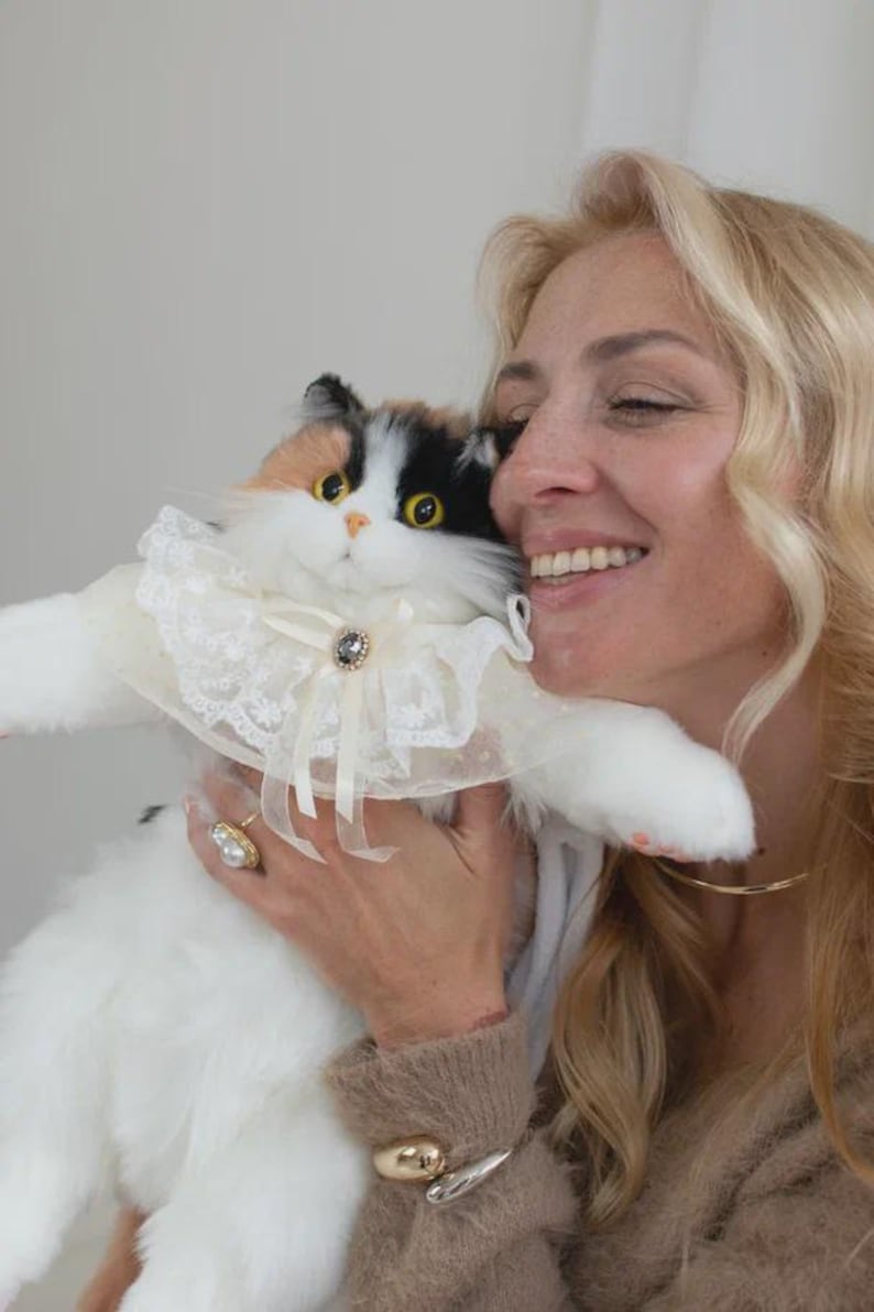 Handmade Calico Cat Backpack: Plush Whimsical Bag - Etsy