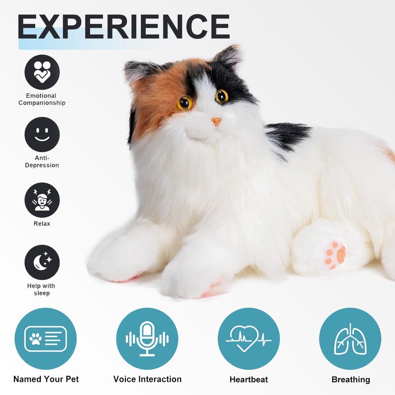 Robot Cats Weighted Ragdoll Plush: Interactive Companion, Realistic ...