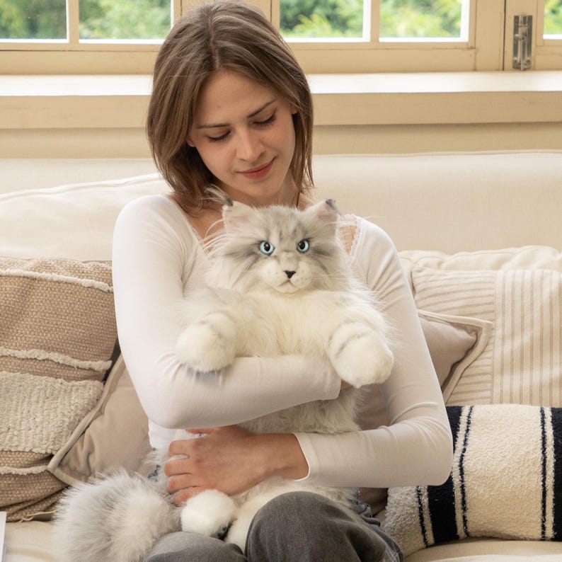 Silver Maine Coon Backpack-chongker Handmade Plush Bag-majestic and ...