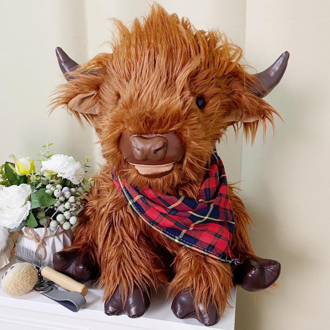Gaint Highland Cow 45CM/17.71 IN- Chongker Handmade Weighted Wild Plush ...