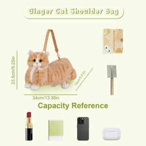 Handmade Ginger Cat Plush Crossbody Bag: Lifelike Cat Lover Gift - Etsy