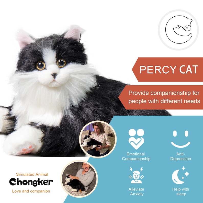Robot Cats Weighted Ragdoll Plush: Interactive Companion, Realistic ...
