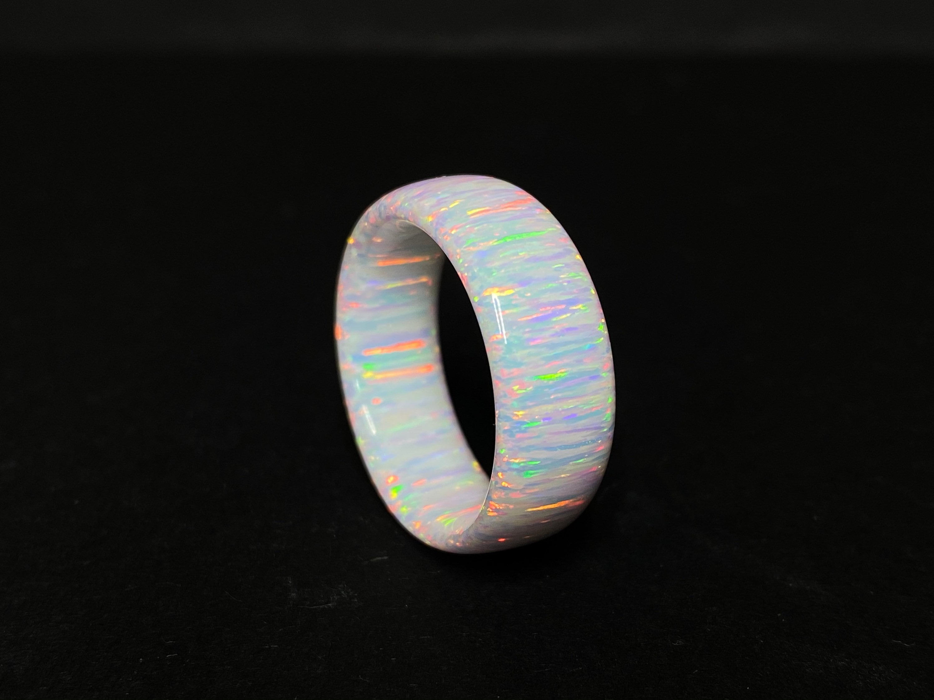 8mm White Snow Solid Opal Ring Handmade Bello Opal Ring - Etsy
