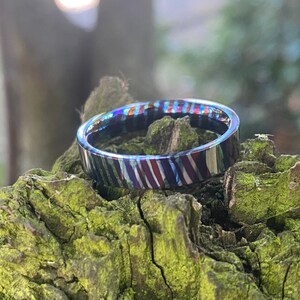 4mm Timascus (titanium Damascus) Premium Ring. Wedding Ring, Engagement ...
