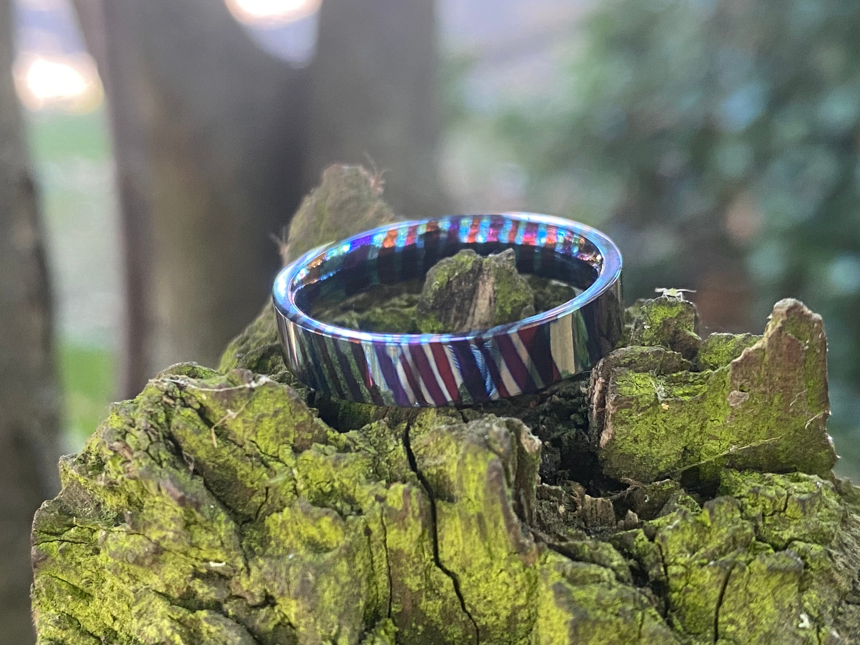 4mm Timascus (titanium Damascus) Premium Ring. Wedding Ring, Engagement ...