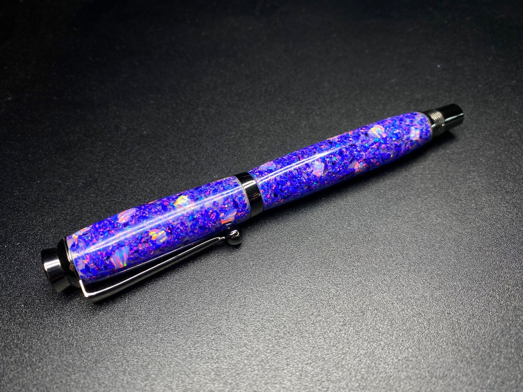 Bespoke Indigo and Lavender Opal Ball-point Pen. - Etsy