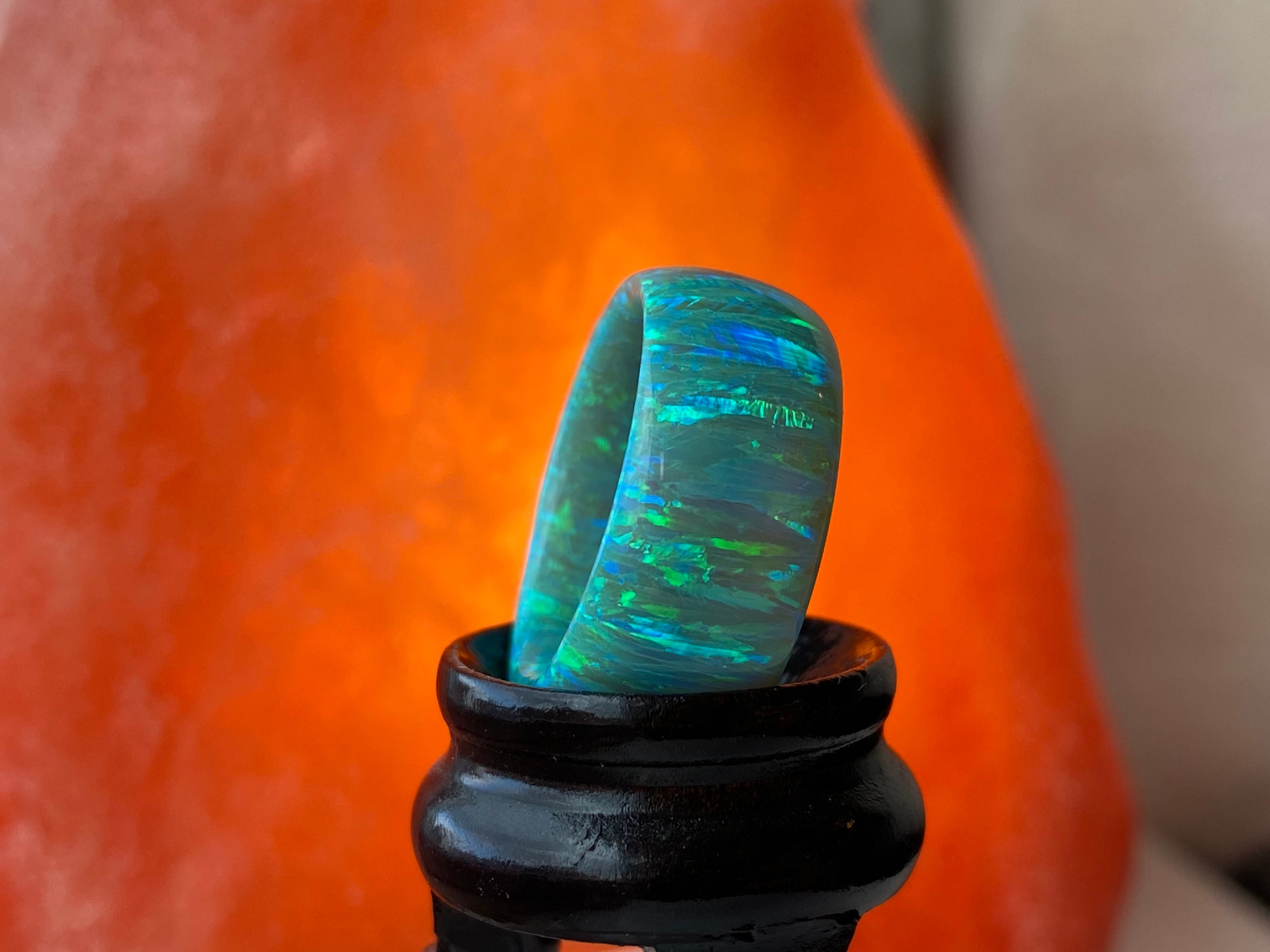 Emerald Green Solid Opal Ring, Handmade 9mm Bello Opal Ring (exclusive ...