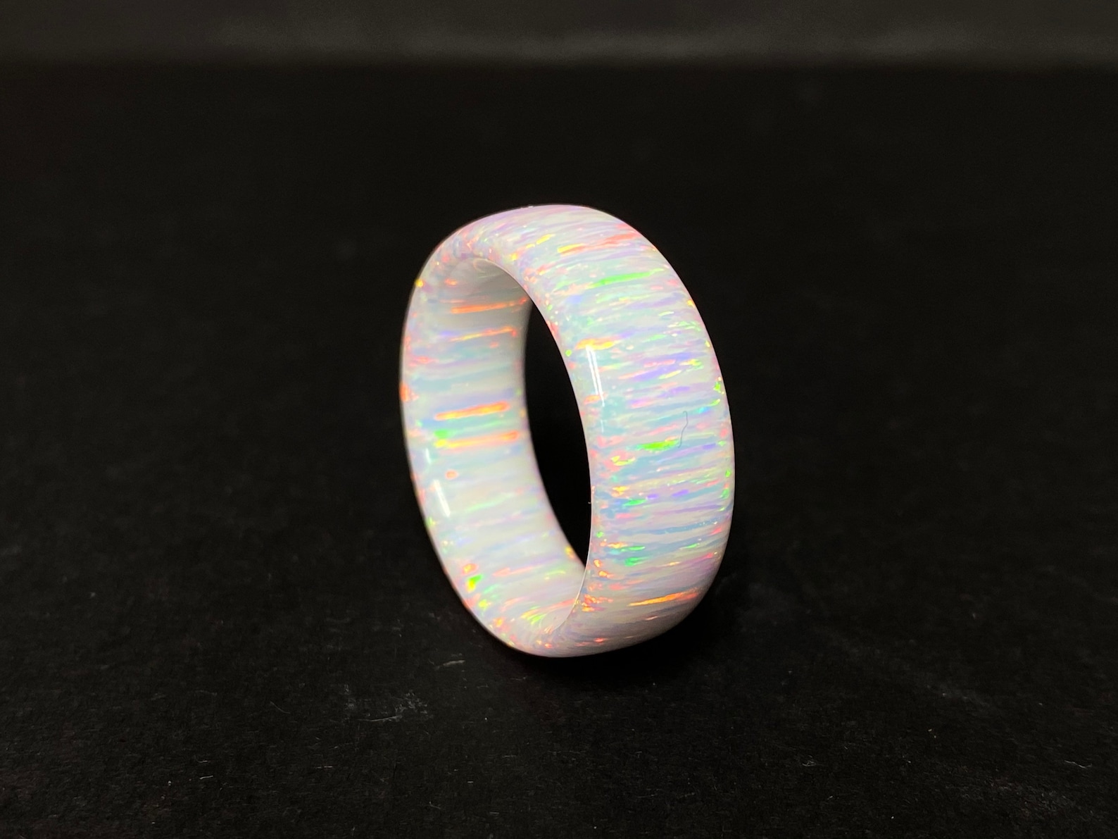 8mm White Snow Solid Opal Ring Handmade Bello Opal Ring - Etsy