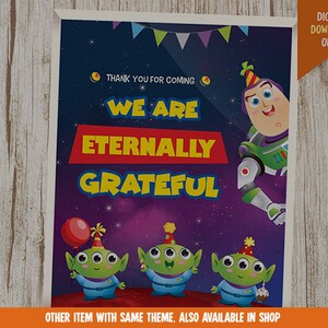 Aliens Digital Thank You Card, Alien Birthday Favor Card, Cute Aliens ...